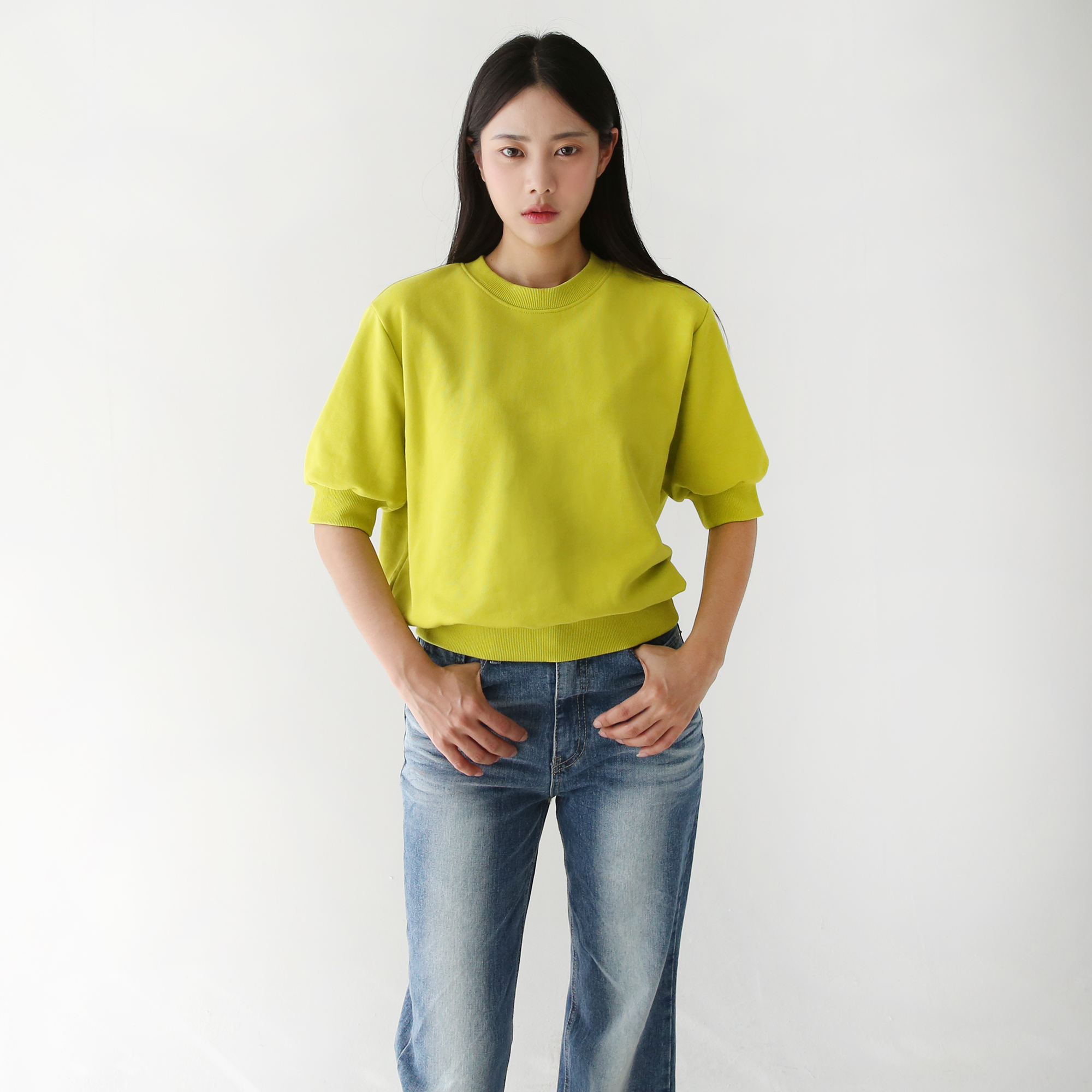 [봉봉 하프슬리브 맨투맨 JBD2TS007]