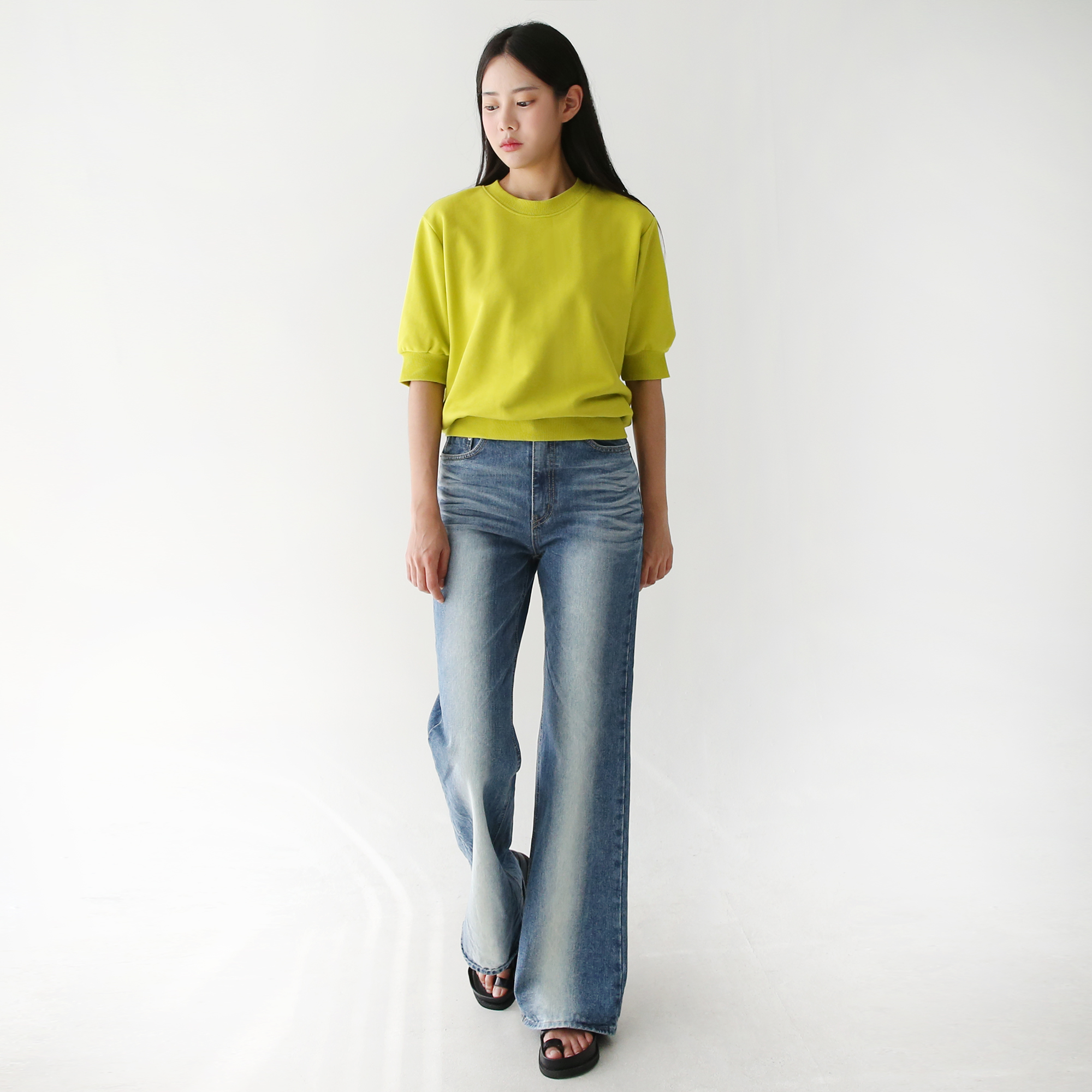 [봉봉 하프슬리브 맨투맨 JBD2TS007]